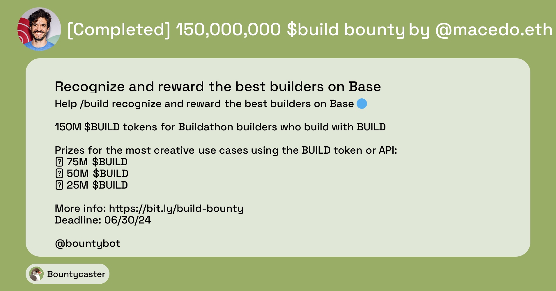 150,000,000 $build bounty by @macedo | Bountycaster