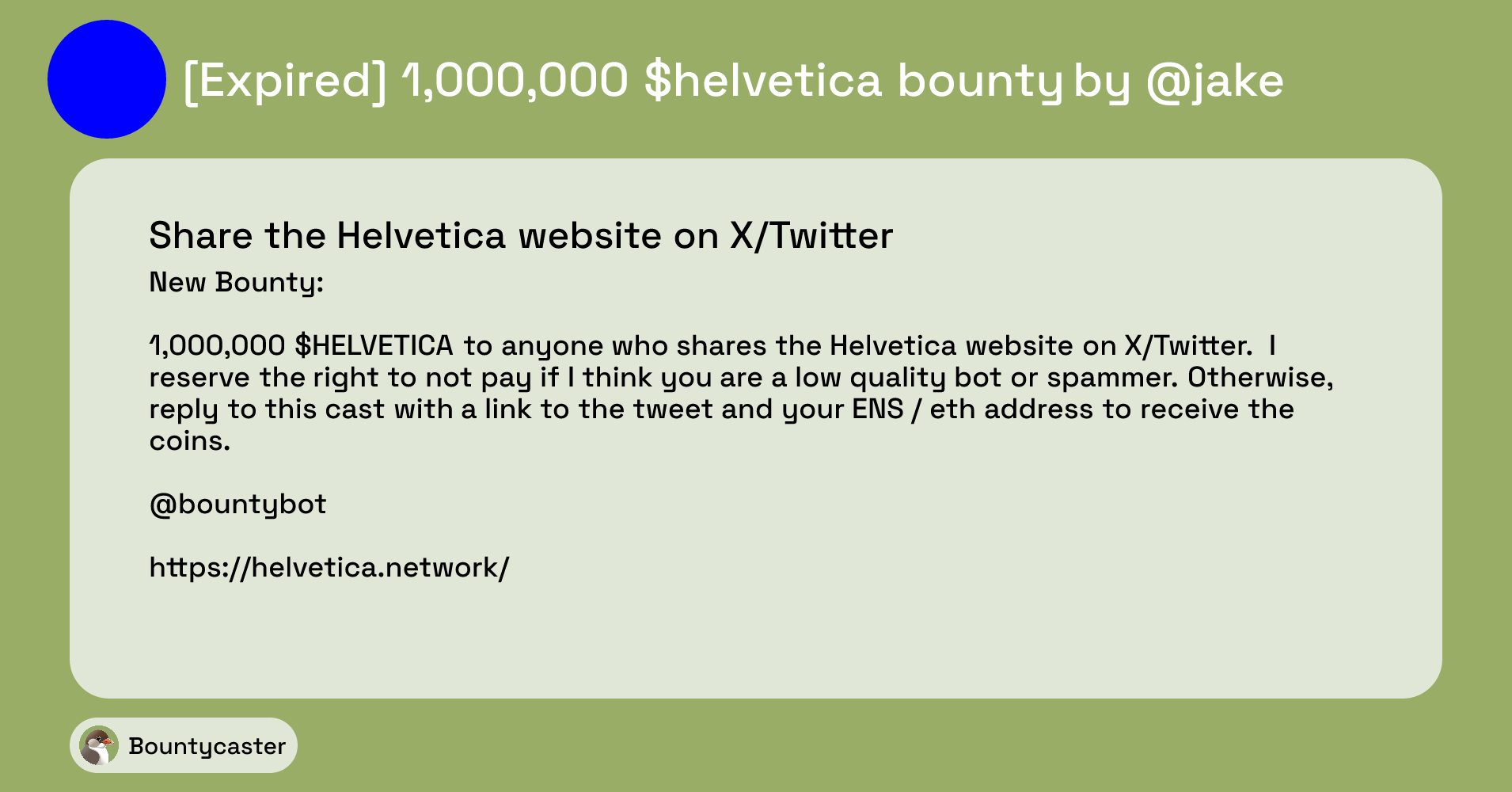 1000000 $helvetica bounty by @jake | Bountycaster